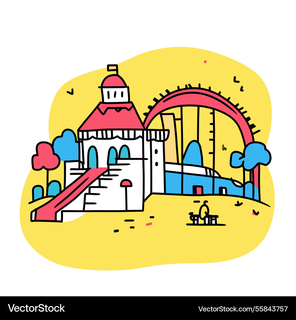 Hersheypark in an doodle inca cartoon style Vector Image