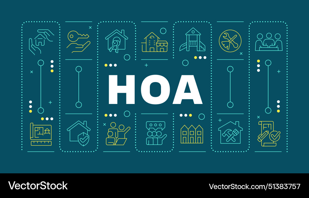 Hoa teal word concept Royalty Free Vector Image