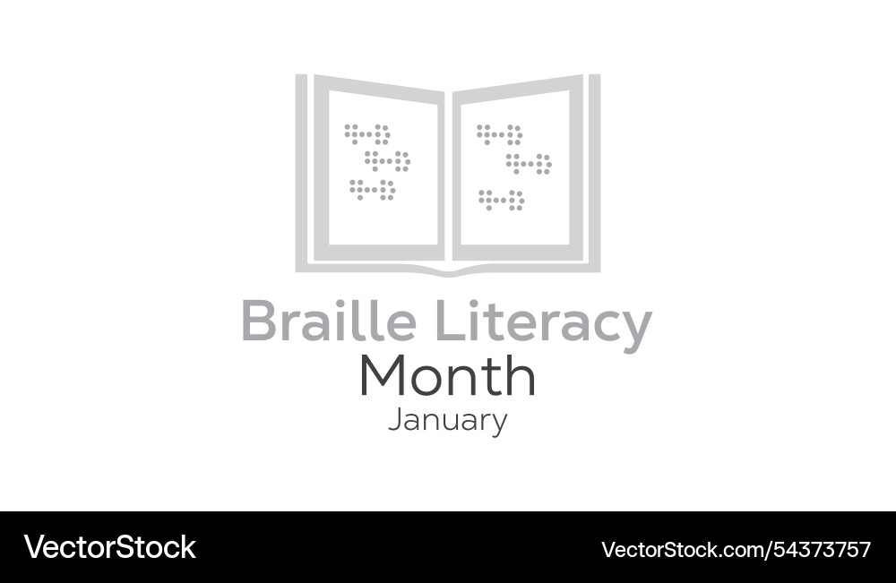 National braille literacy month Royalty Free Vector Image