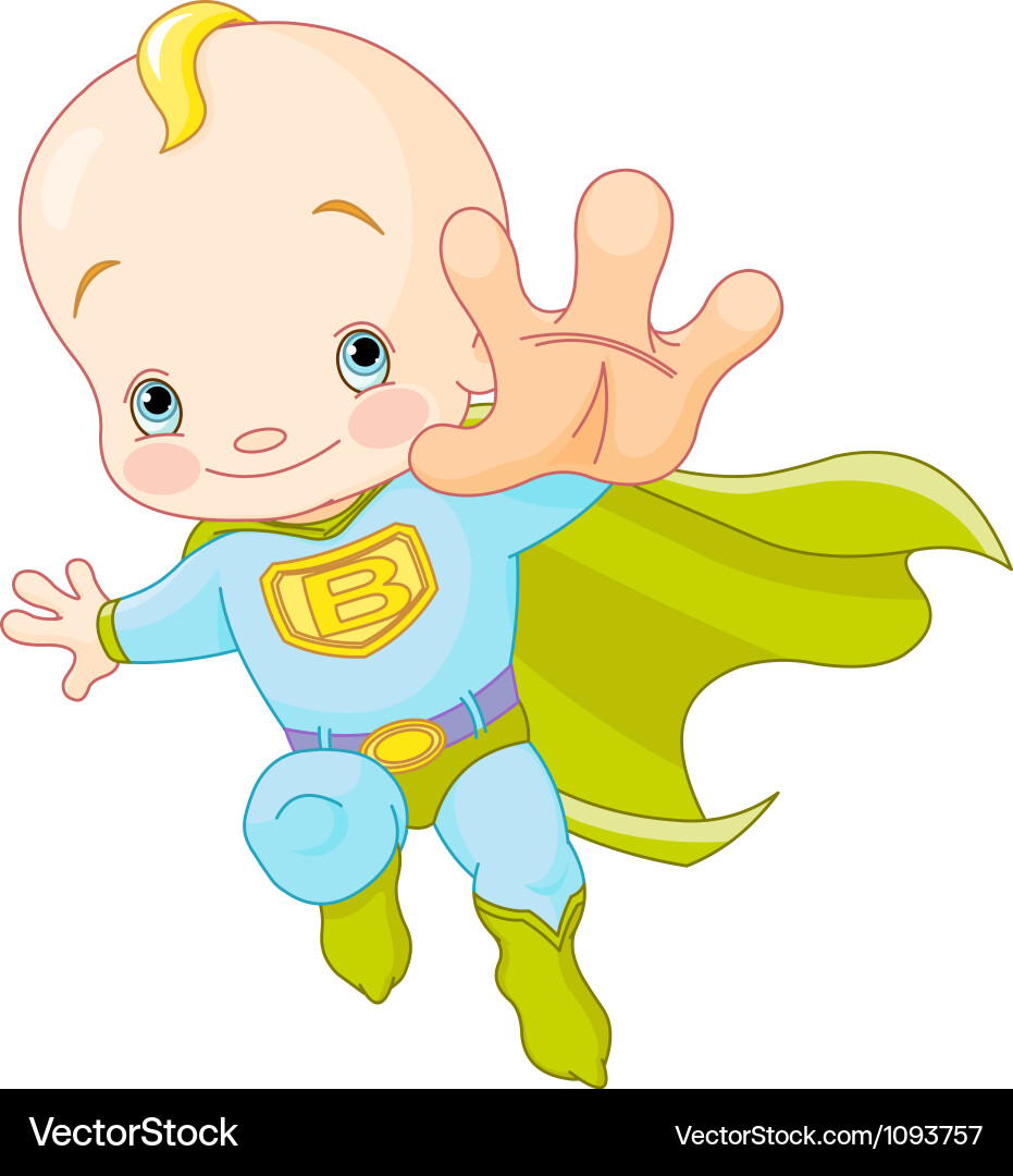 Superhero Baby Cartoon Royalty Free Vector Image