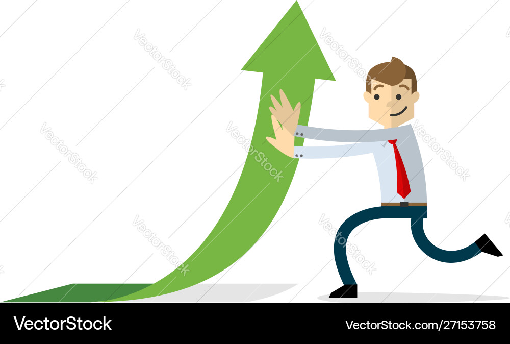 A businessman with arrow up Royalty Free Vector Image