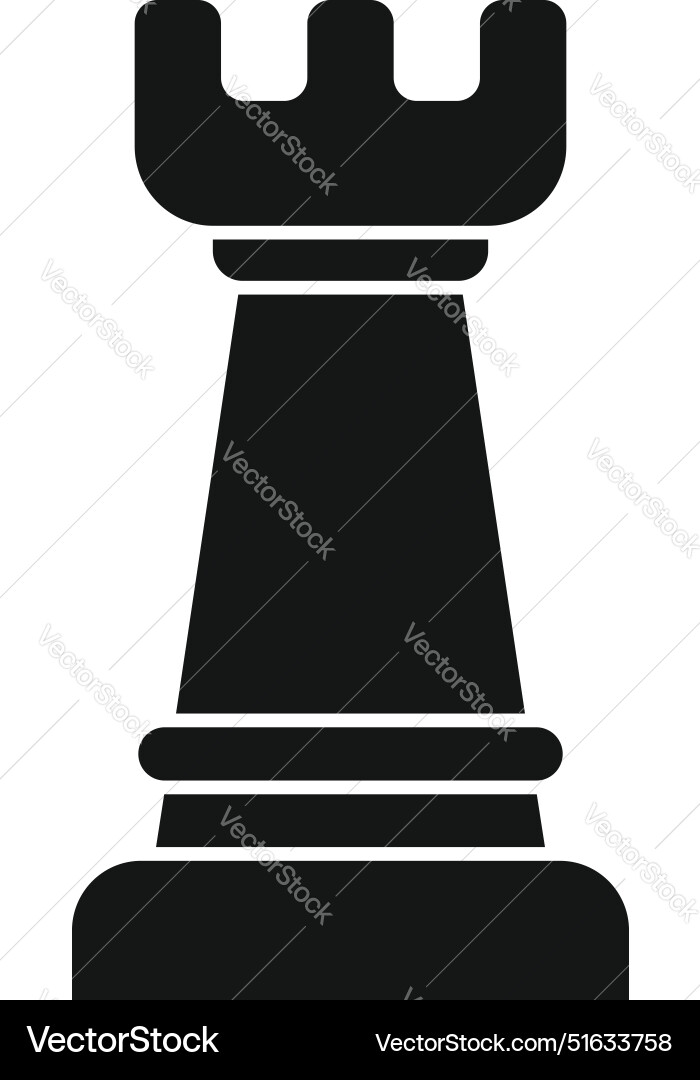 Black rook chess piece standing in powerful Vector Image