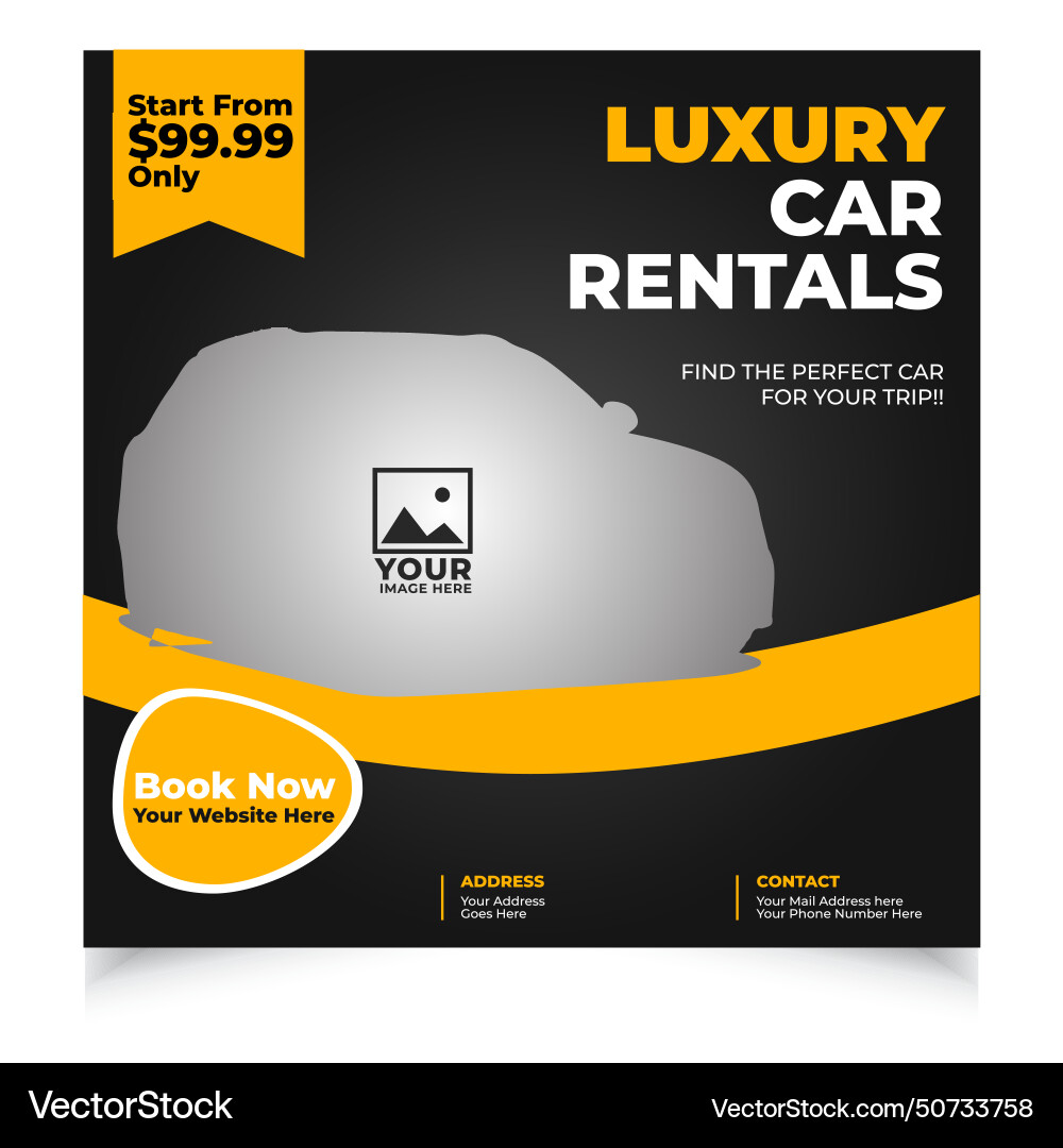 Car rent brochure flyer design layout template Vector Image