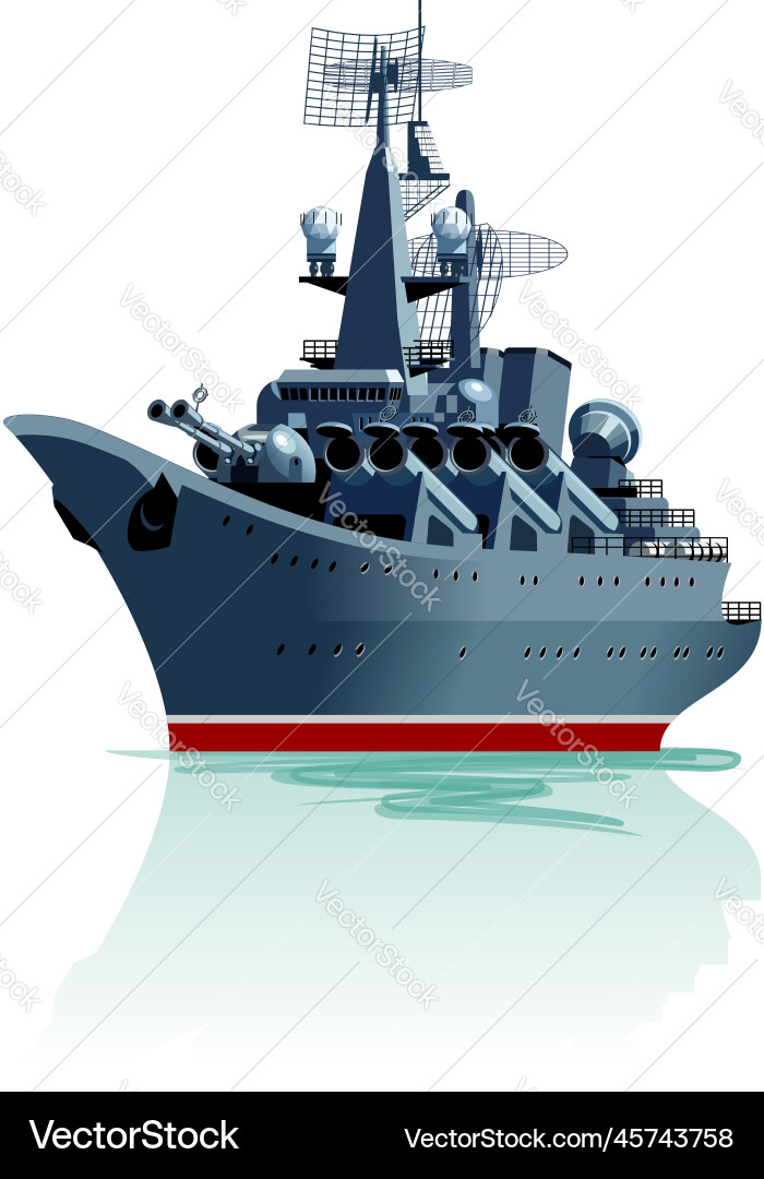 Cartoon battleship Royalty Free Vector Image - VectorStock