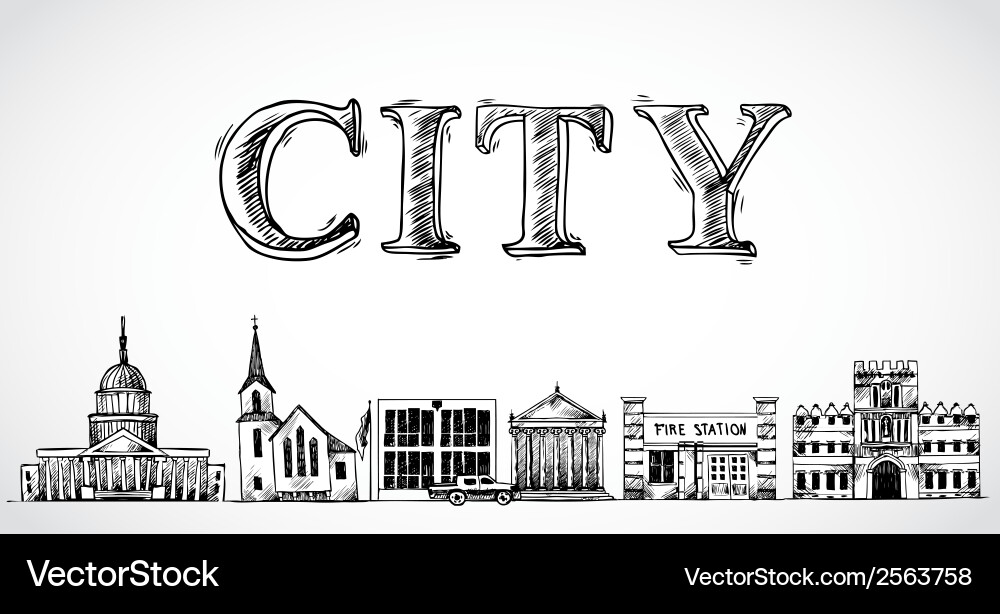 City town background Royalty Free Vector Image