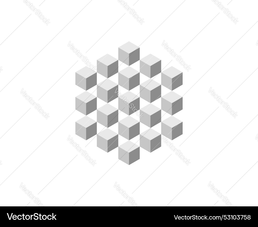 Cube logo geometric design box logotype company Vector Image