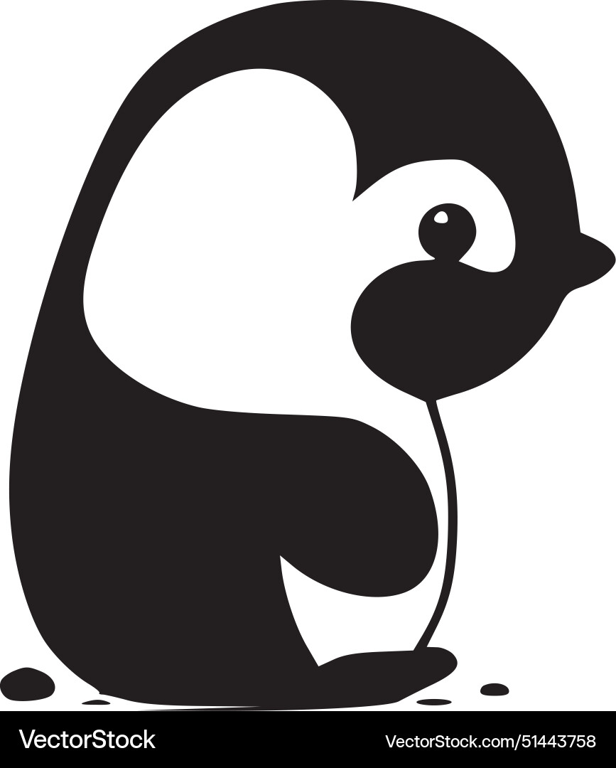 Cute animal - black and white isolated icon Vector Image