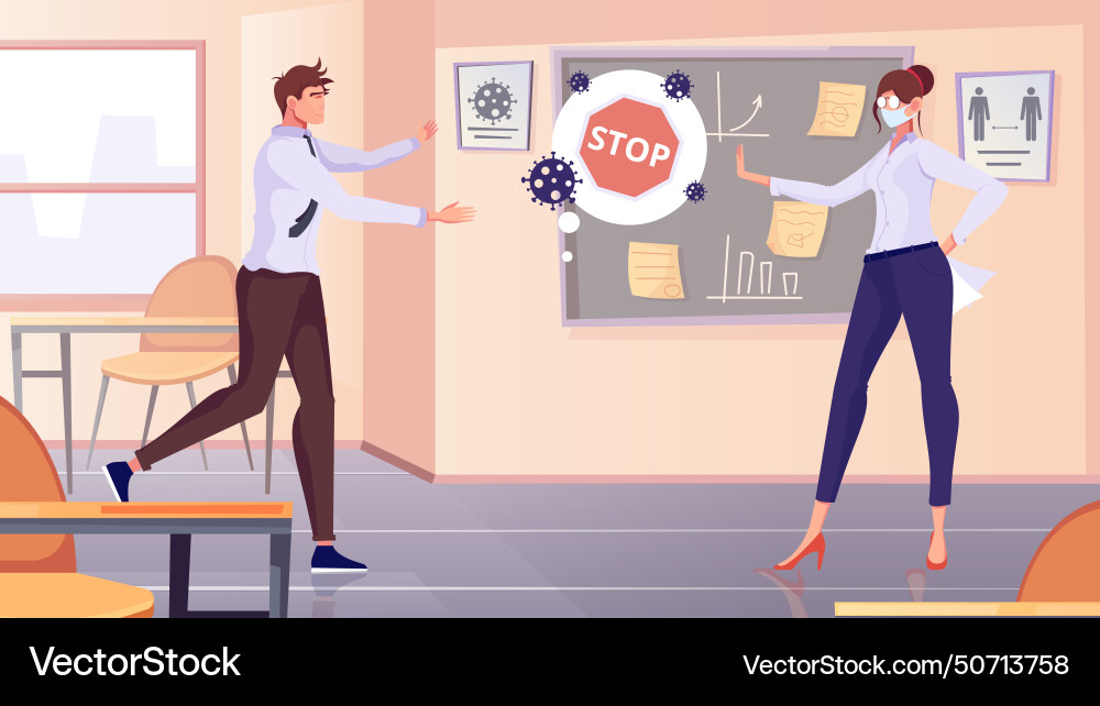 Embrace social distance composition Royalty Free Vector