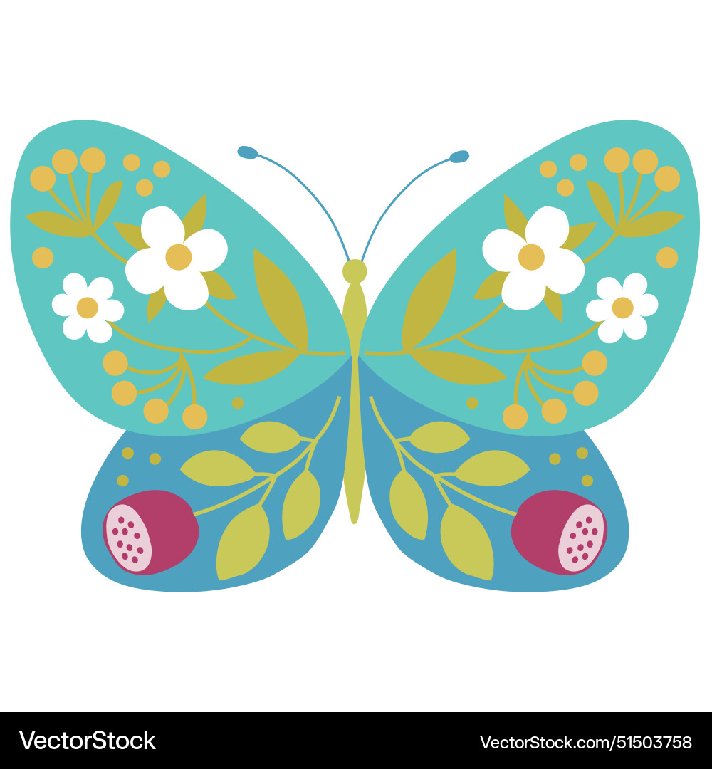 Floral butterfly Royalty Free Vector Image - VectorStock