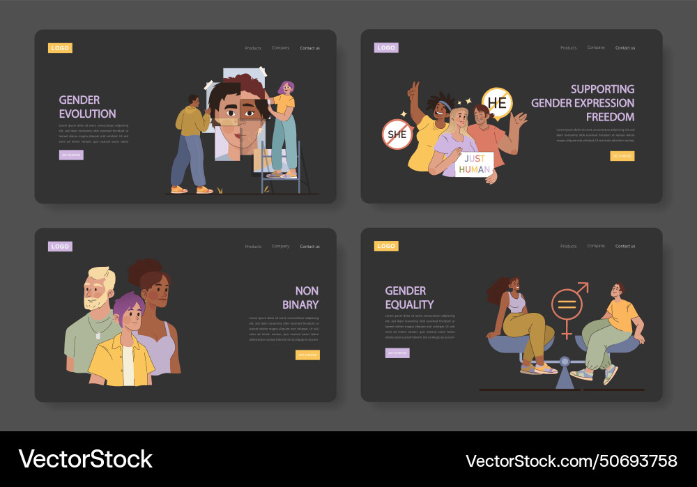 Gender evolution set Royalty Free Vector Image