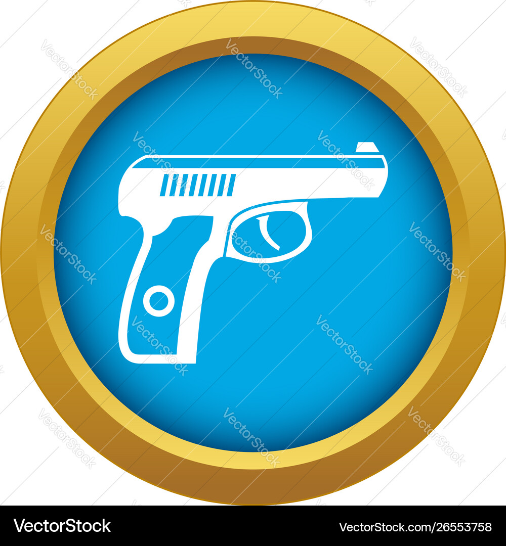 Gun Icon blau isoliert Lizenzfreies Vektorbild