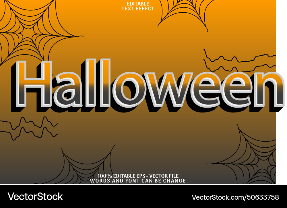 Halloween editable text effect cartoon style Vector Image