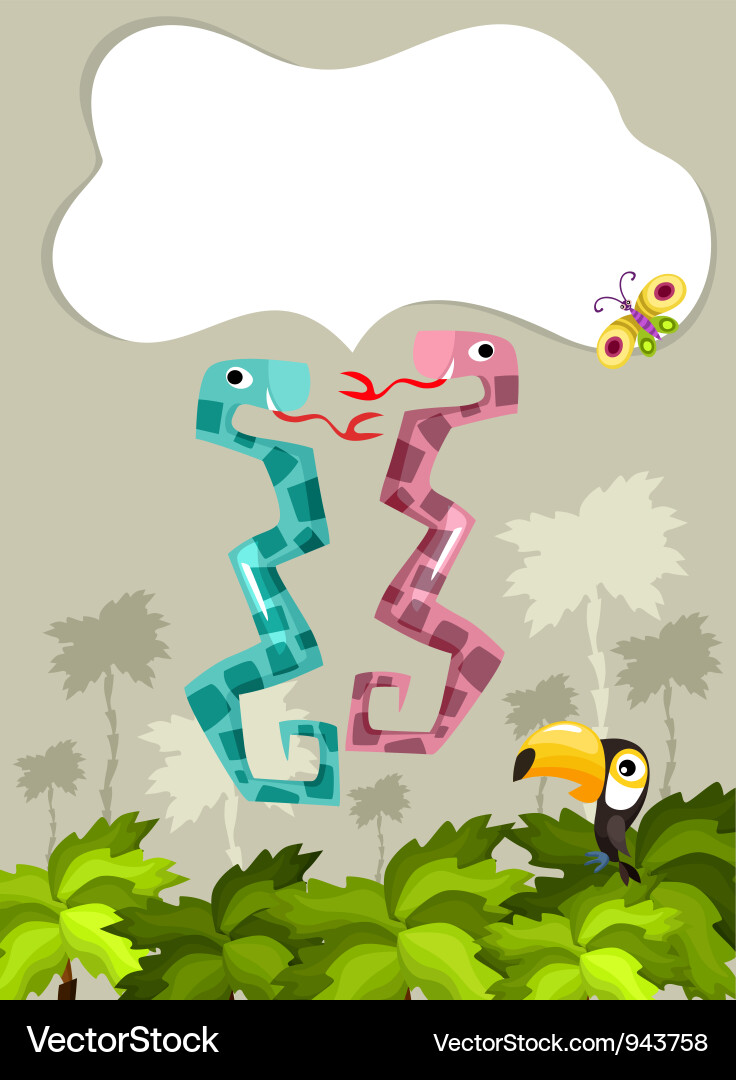 Jungle Wildlife Card Royalty Free Vector Image