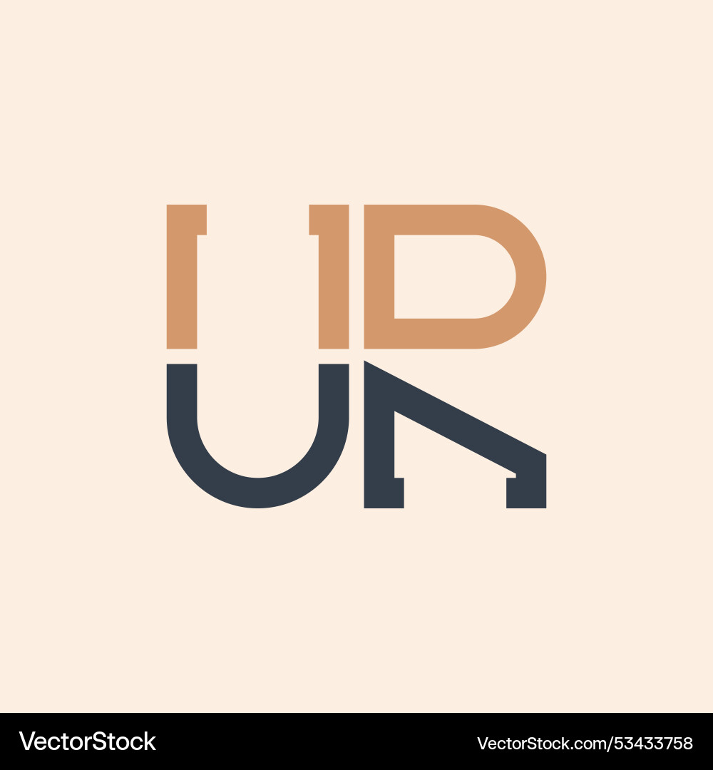 Modern ur letter logo design creative and Vector Image