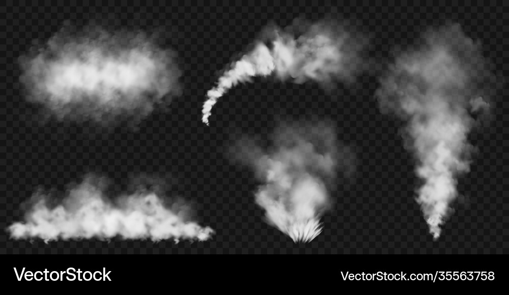 Realistic smoke clouds stream from Royalty Free Vector Image