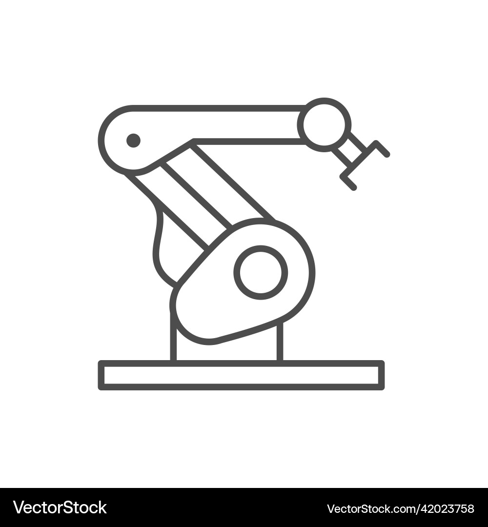 Robotic arm line outline icon Royalty Free Vector Image