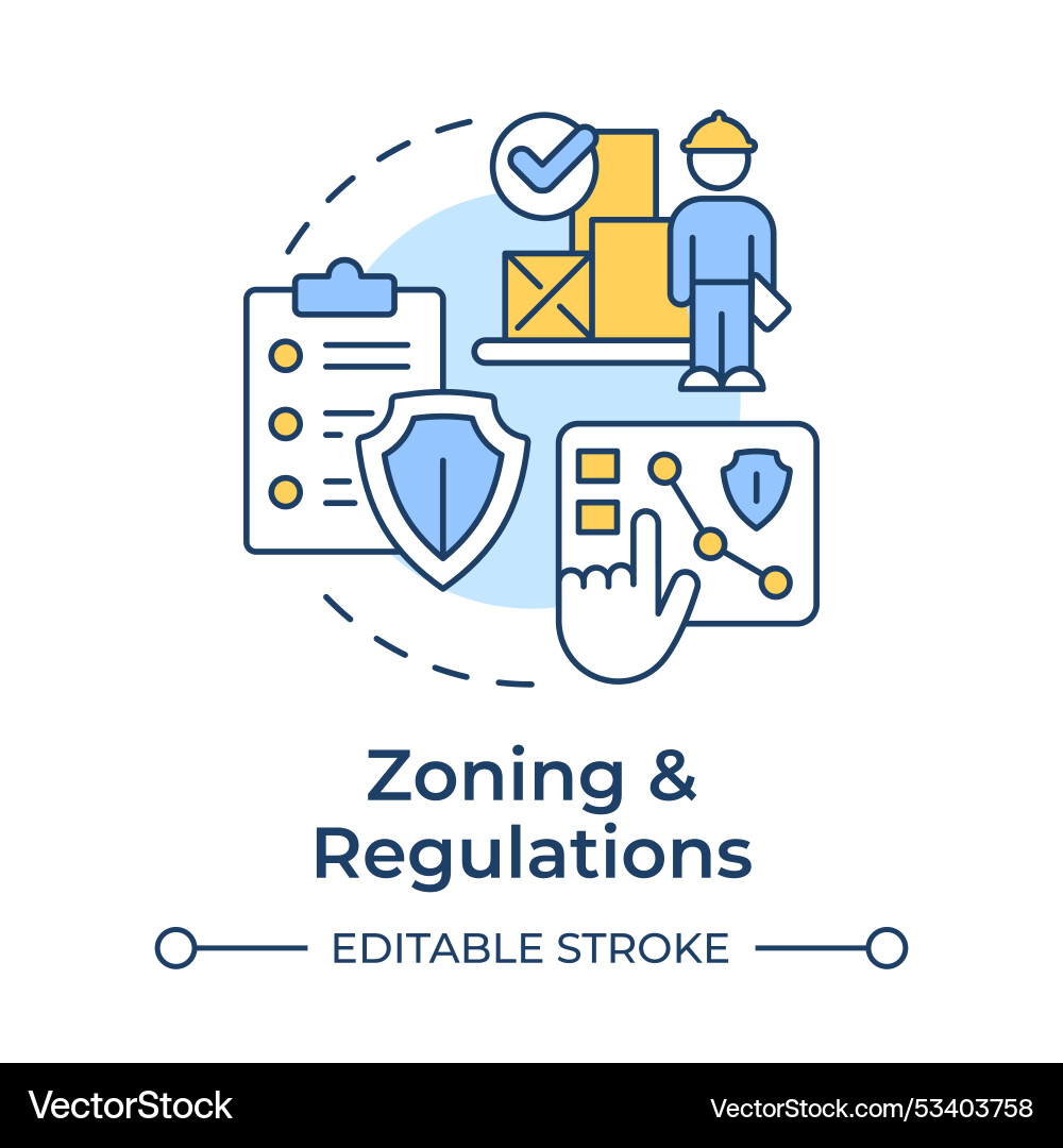 Zoning and regulations multi color concept icon Vector Image