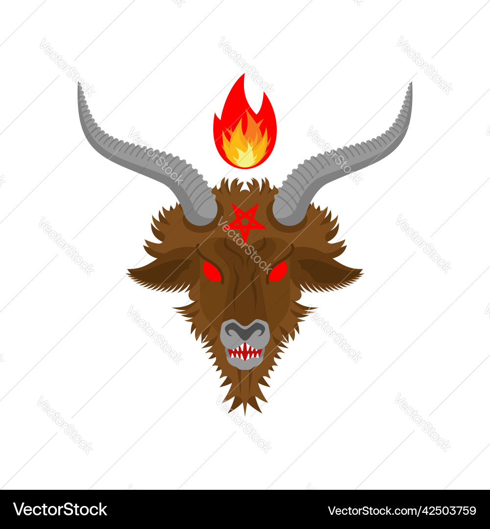 Baphomet goat head satanic symbol satan Royalty Free Vector