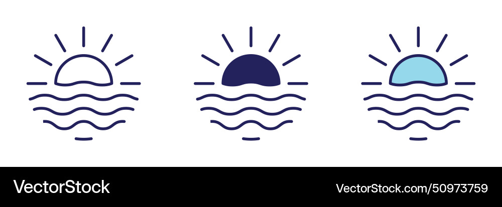 Beach icon - navigation set Royalty Free Vector Image