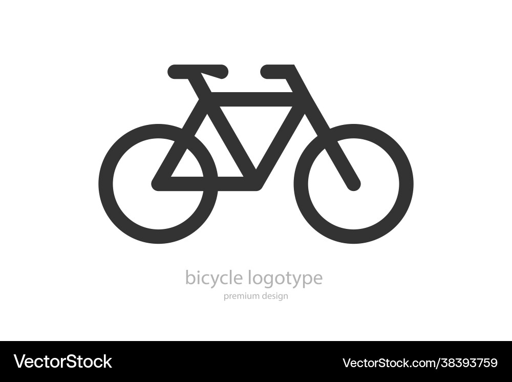 Bicycle Logo - Black & White Royalty Free Vector Image