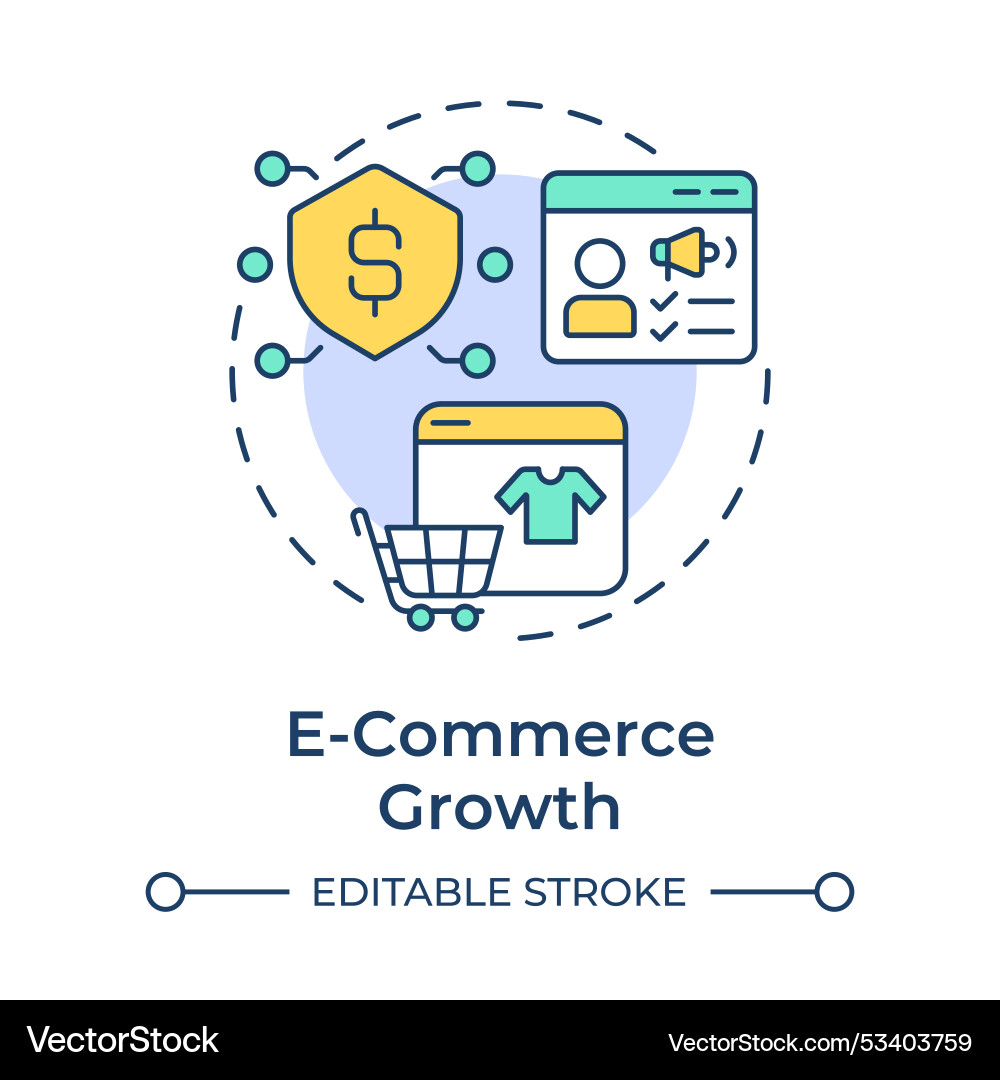 E-commerce growth multi color concept icon Vector Image