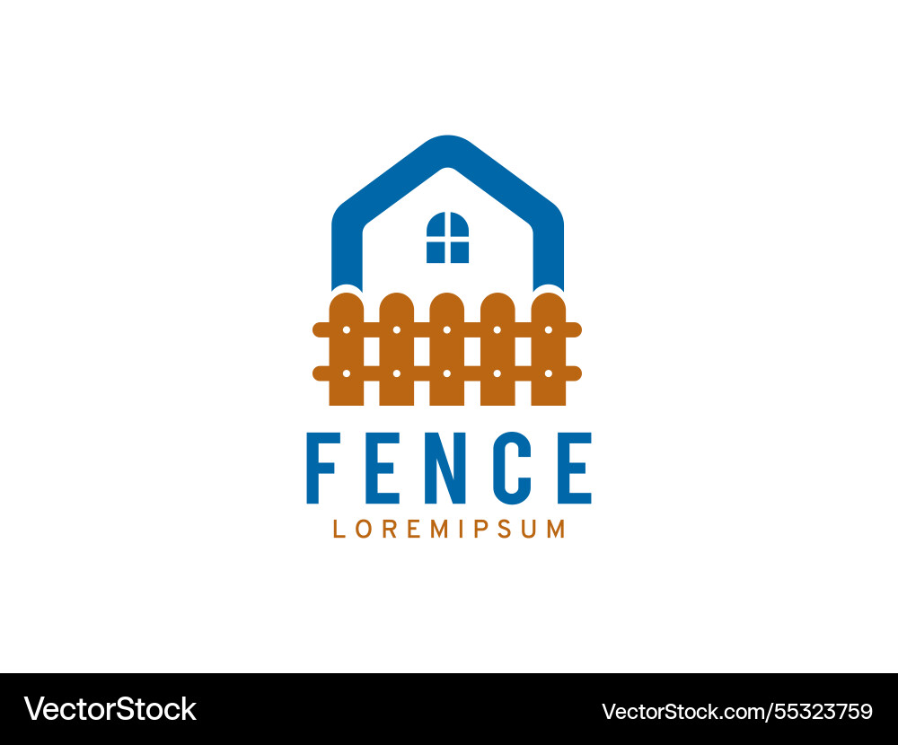 Fence or house logo symbol icon template Vector Image