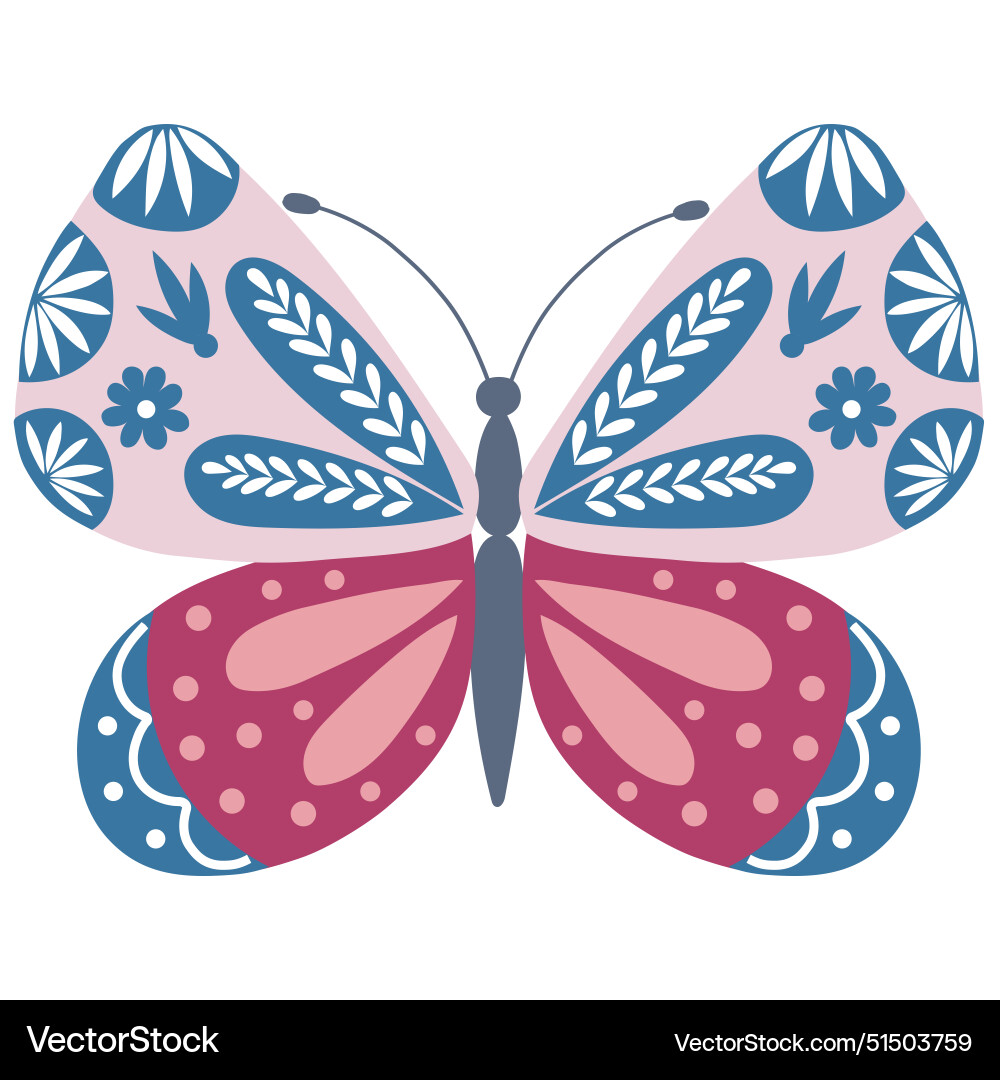 Floral butterfly Royalty Free Vector Image - VectorStock