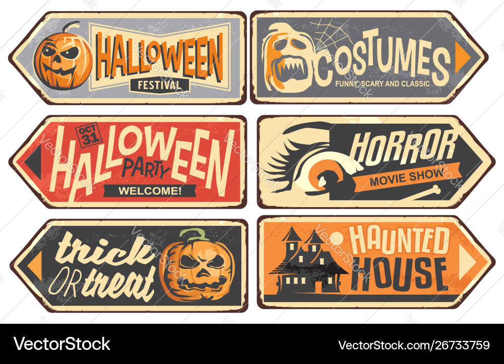 Halloween signs collection Royalty Free Vector Image