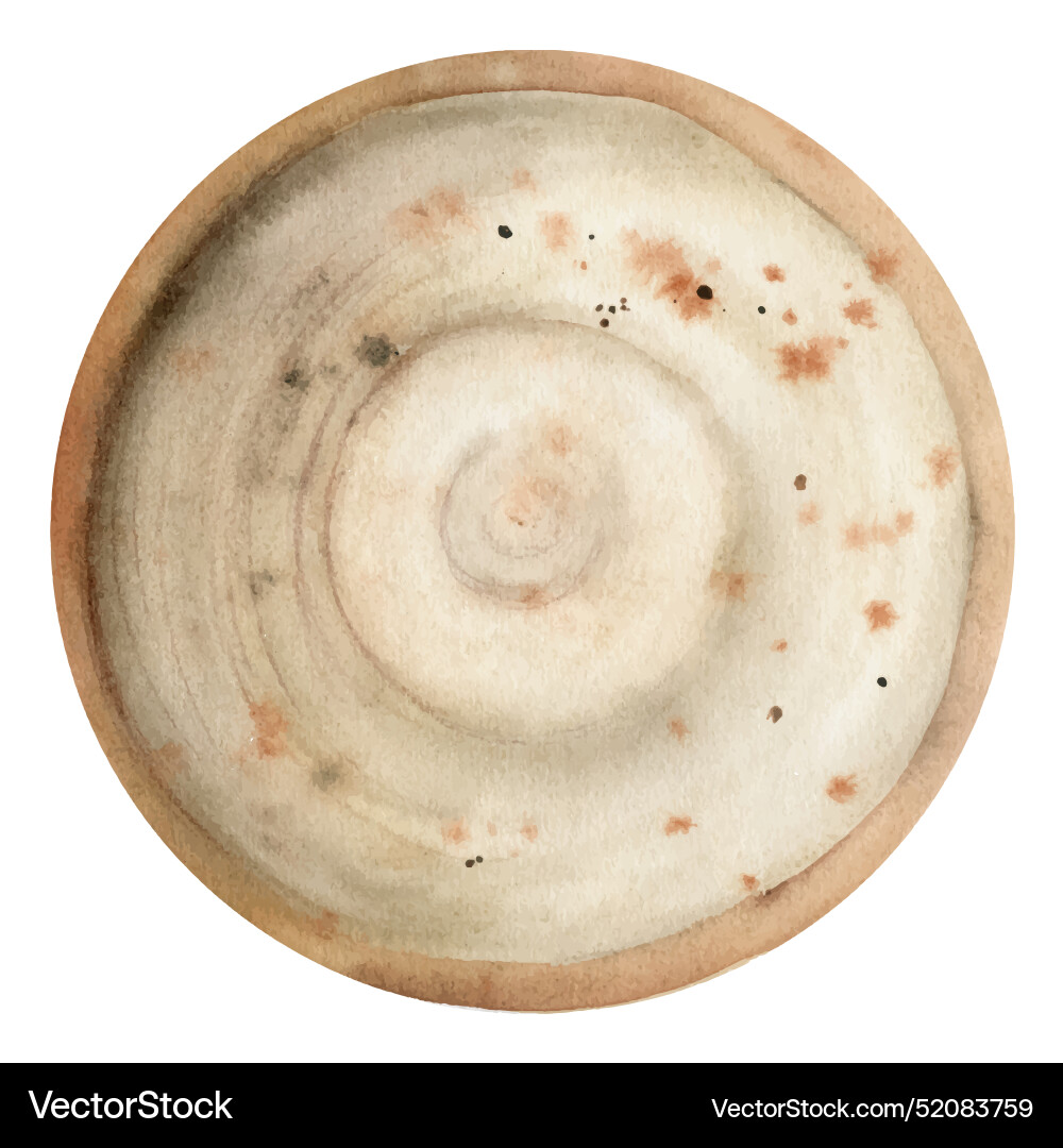 Hand drawn watercolor ceramic plate pottery dish Vector Image
