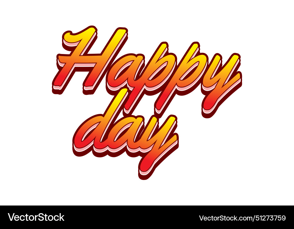 Happy day text effect in 3d style with eye Vector Image