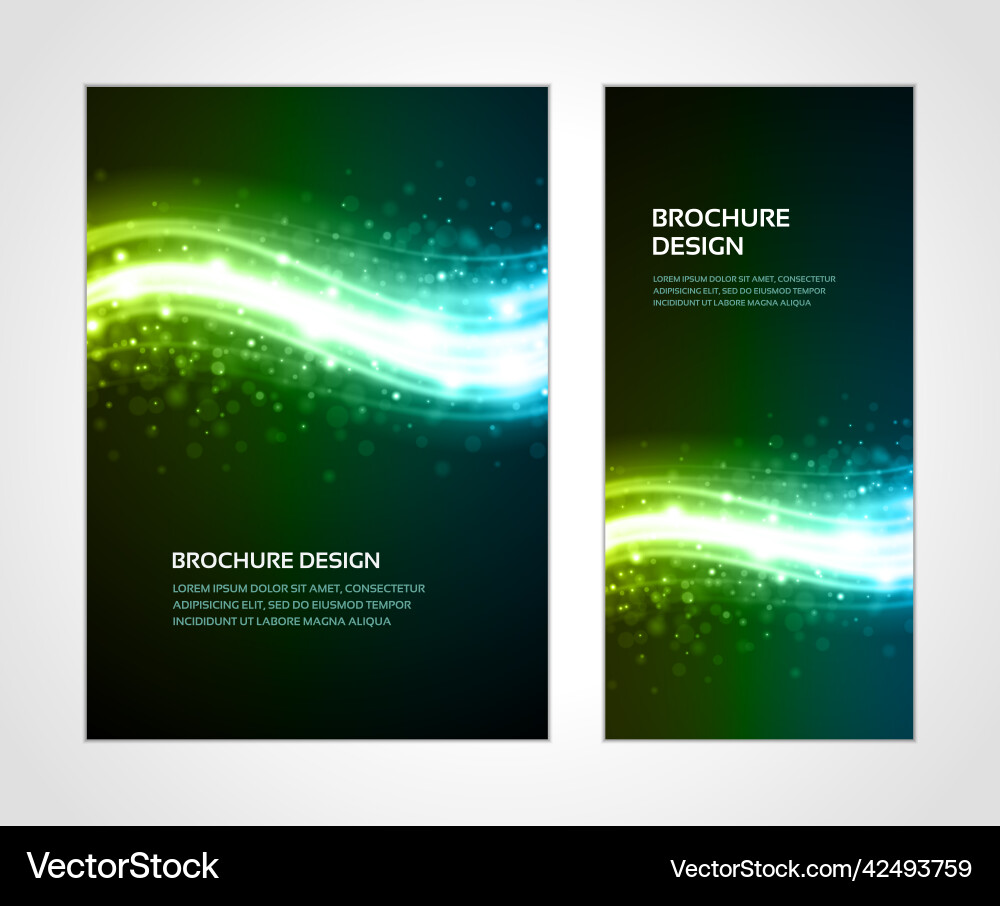 Illuminated green gradient cyber wave glow dust Vector Image