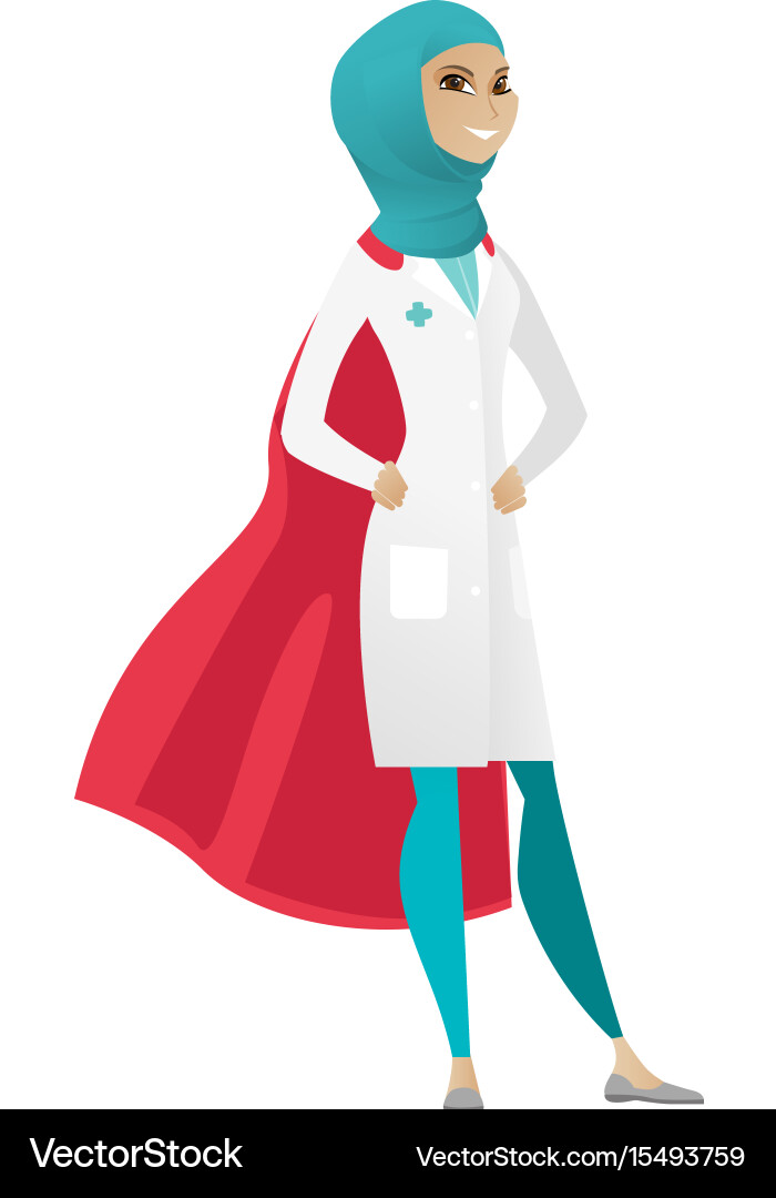 Muslim Doctor Superhero Royalty Free Vector Image