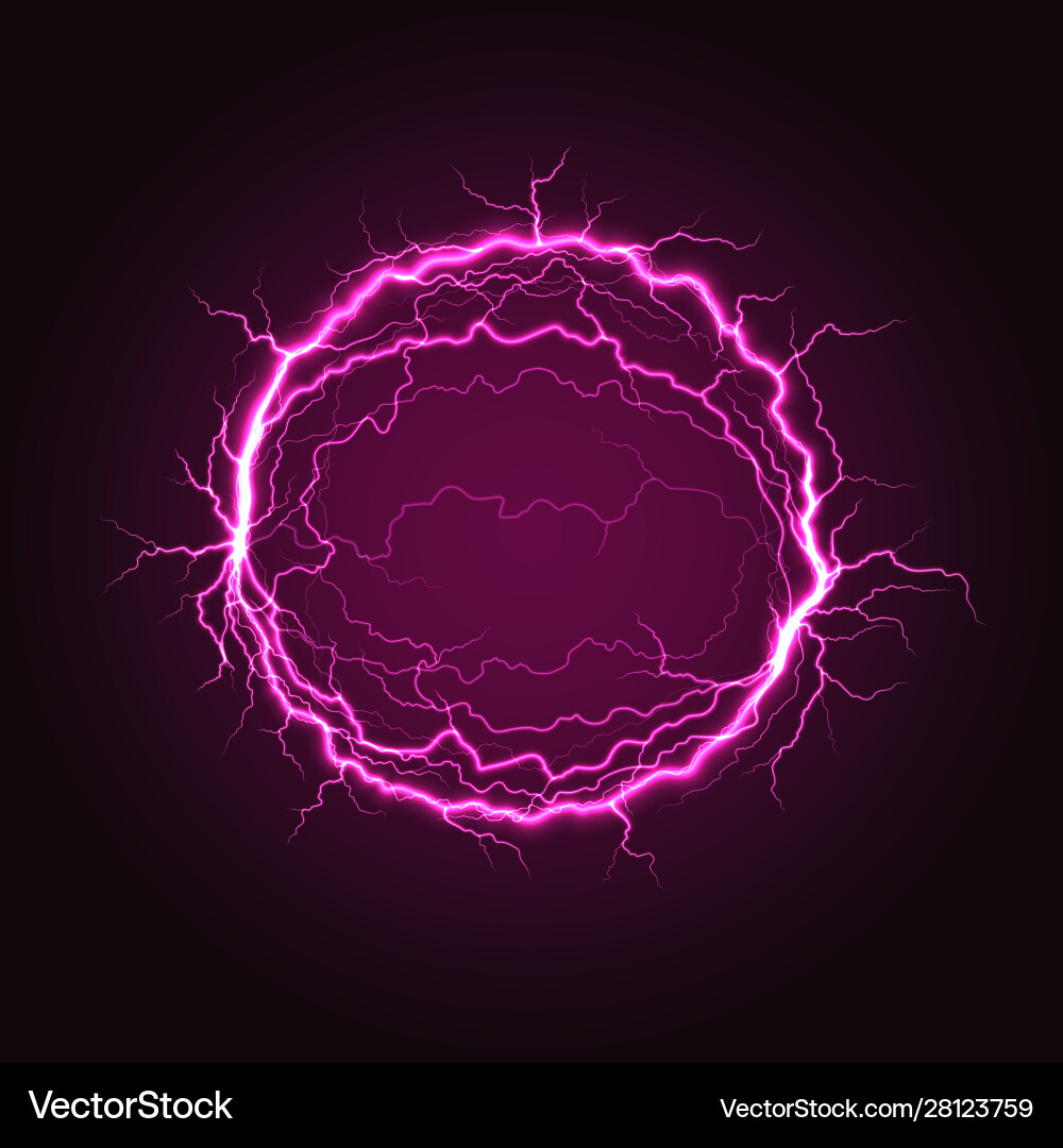 Red Plasma Sphere with Lightning Royalty Free Vector Image