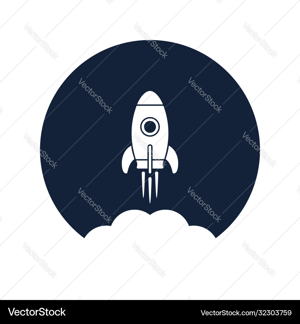 Rocket startup Royalty Free Vector Image - VectorStock