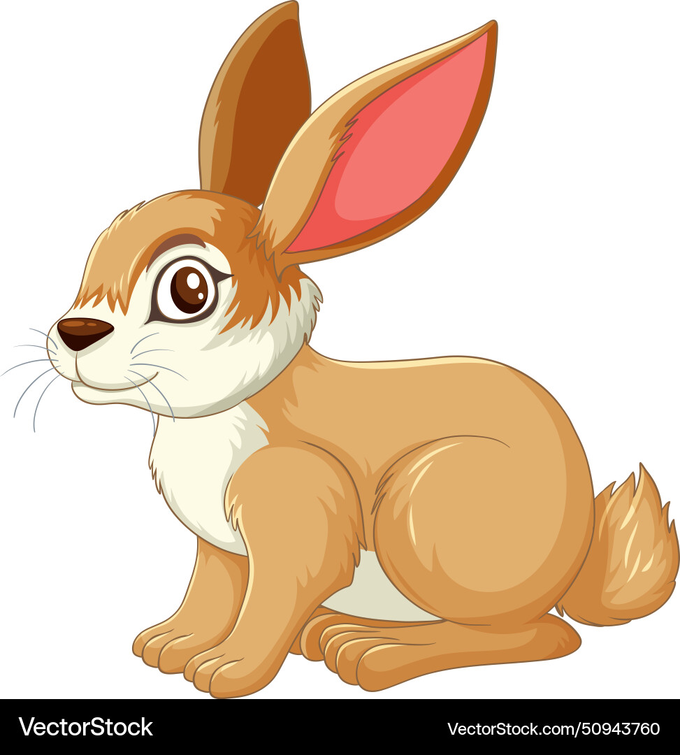 Adorable cartoon rabbit with big ears Royalty Free Vector