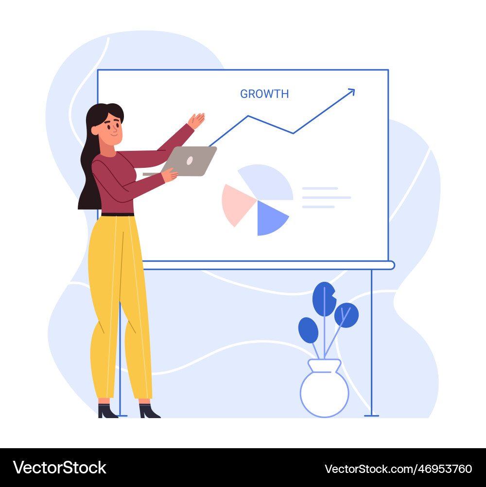 Business chart presentation development marketing Vector Image