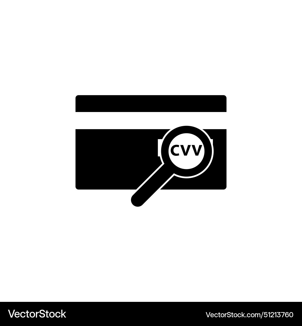 Cvv code on credit card flat icon Royalty Free Vector Image