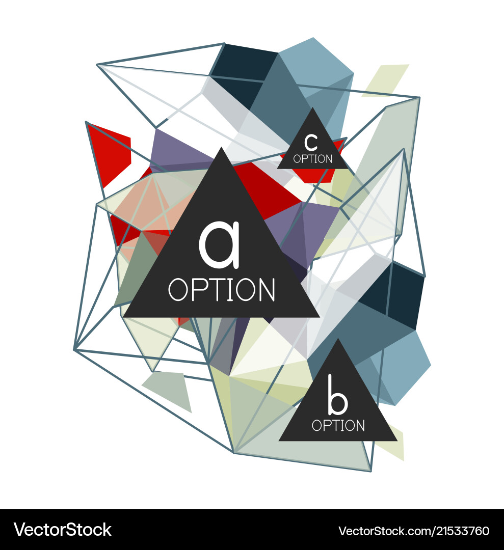Geometric triangle infographics Royalty Free Vector Image