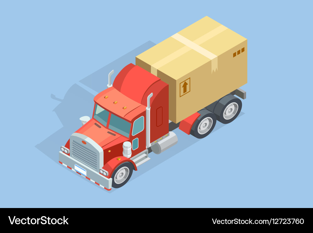 Heavy truck isometric template Royalty Free Vector Image