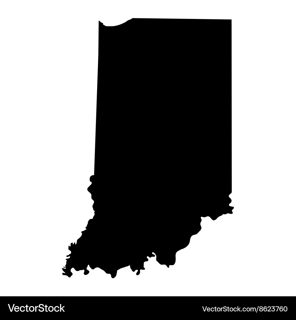 Map of the us state indiana Royalty Free Vector Image