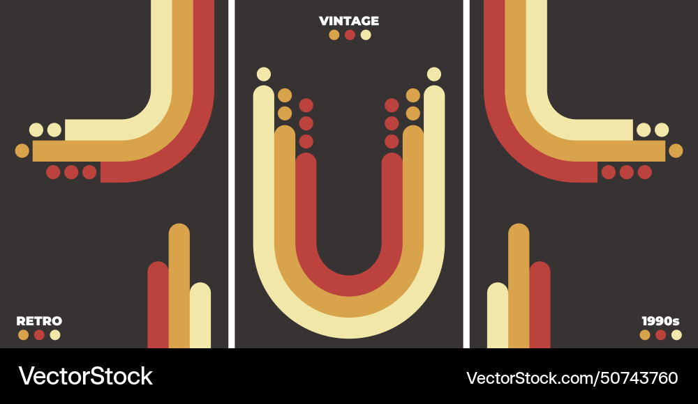 Retro vintage background 1990s Royalty Free Vector Image