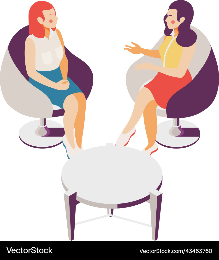 Talk show chatting composition Royalty Free Vector Image