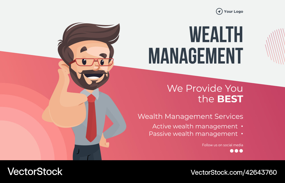 Wealth management landscape banner design Vector Image