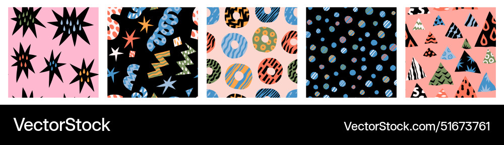 Abstract backgrounds cute modern shapes Royalty Free Vector