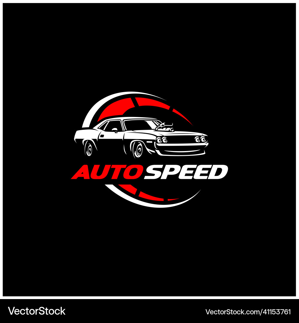 Auto car logo concept in black background Vector Image