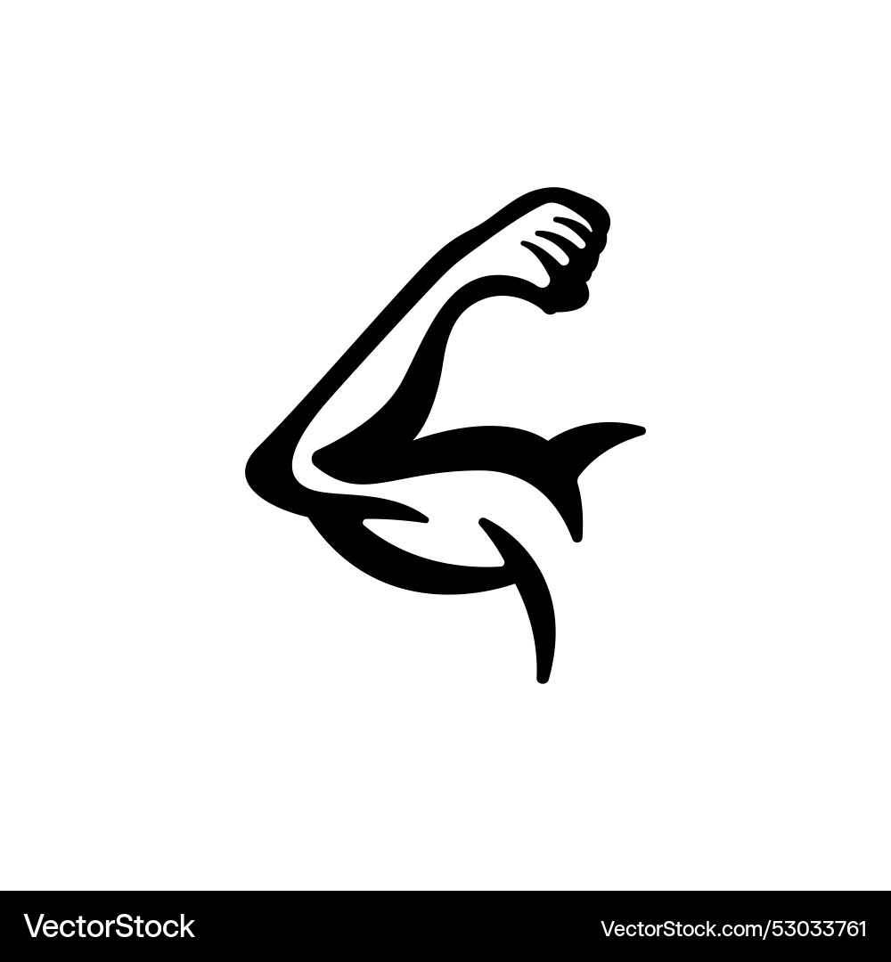 Biceps arm muscle logo element Royalty Free Vector Image