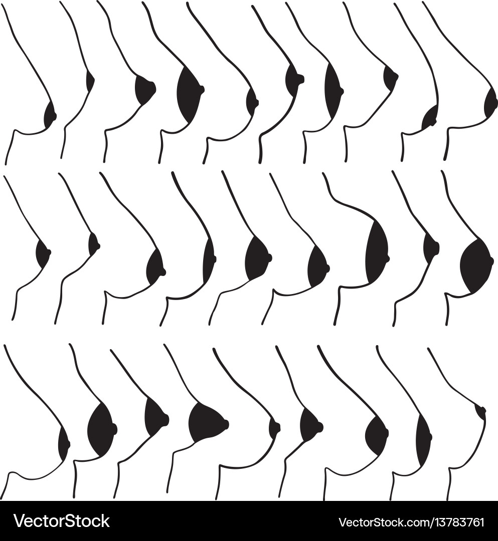 Breast shapes with nipples Royalty Free Vector Image