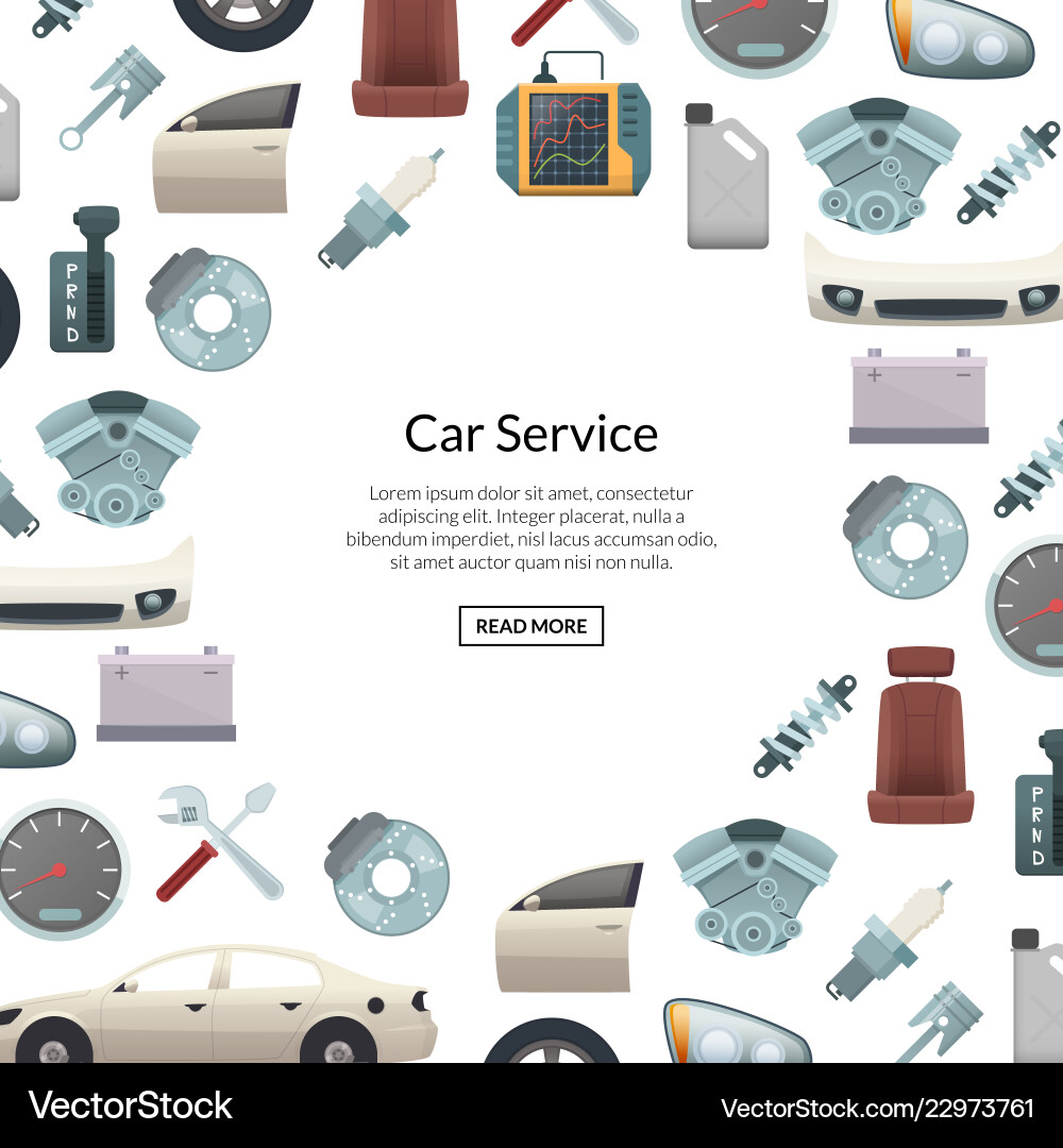 Car parts background with text Royalty Free Vector Image