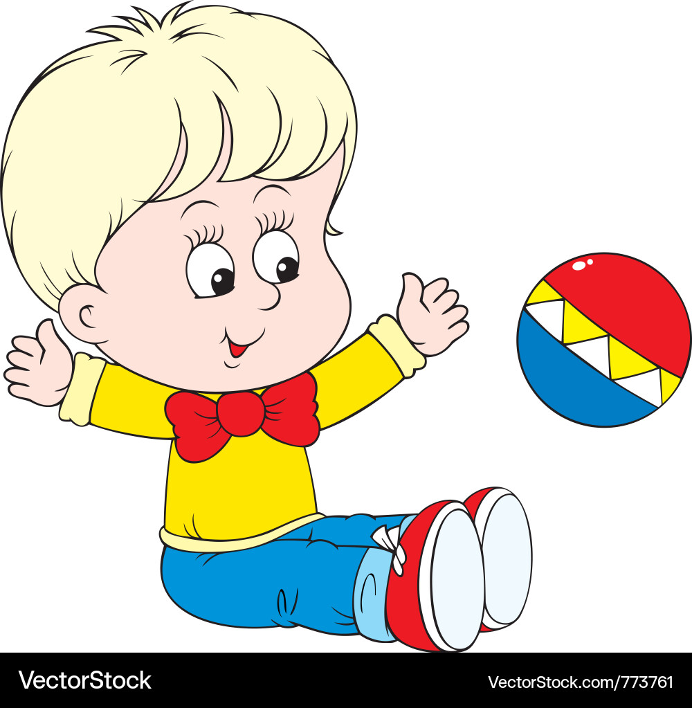 Child playing a ball Royalty Free Vector Image