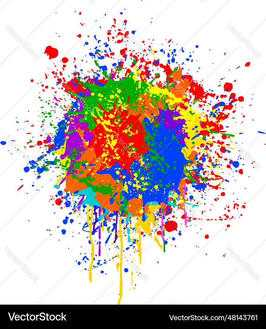 Colorful ink paint splatter element Royalty Free Vector